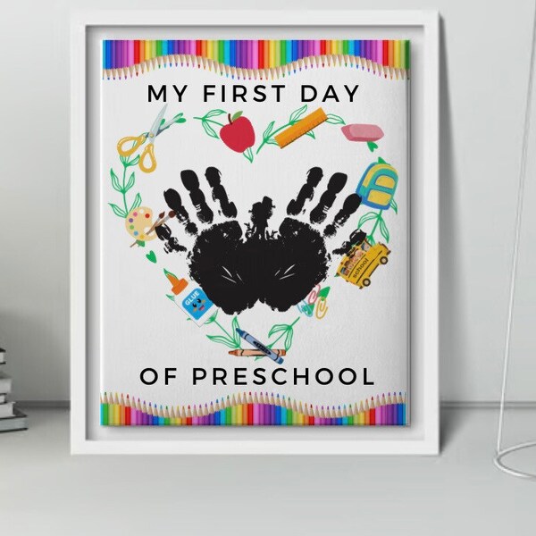 First Day of Preschool Handprint - Etsy