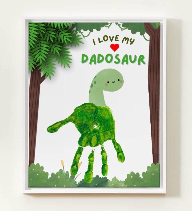 Dinosaur Handprint Card for Dad, Father's Day Gift - Etsy
