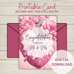Printable Wedding Card | Congratulations Card - Etsy
