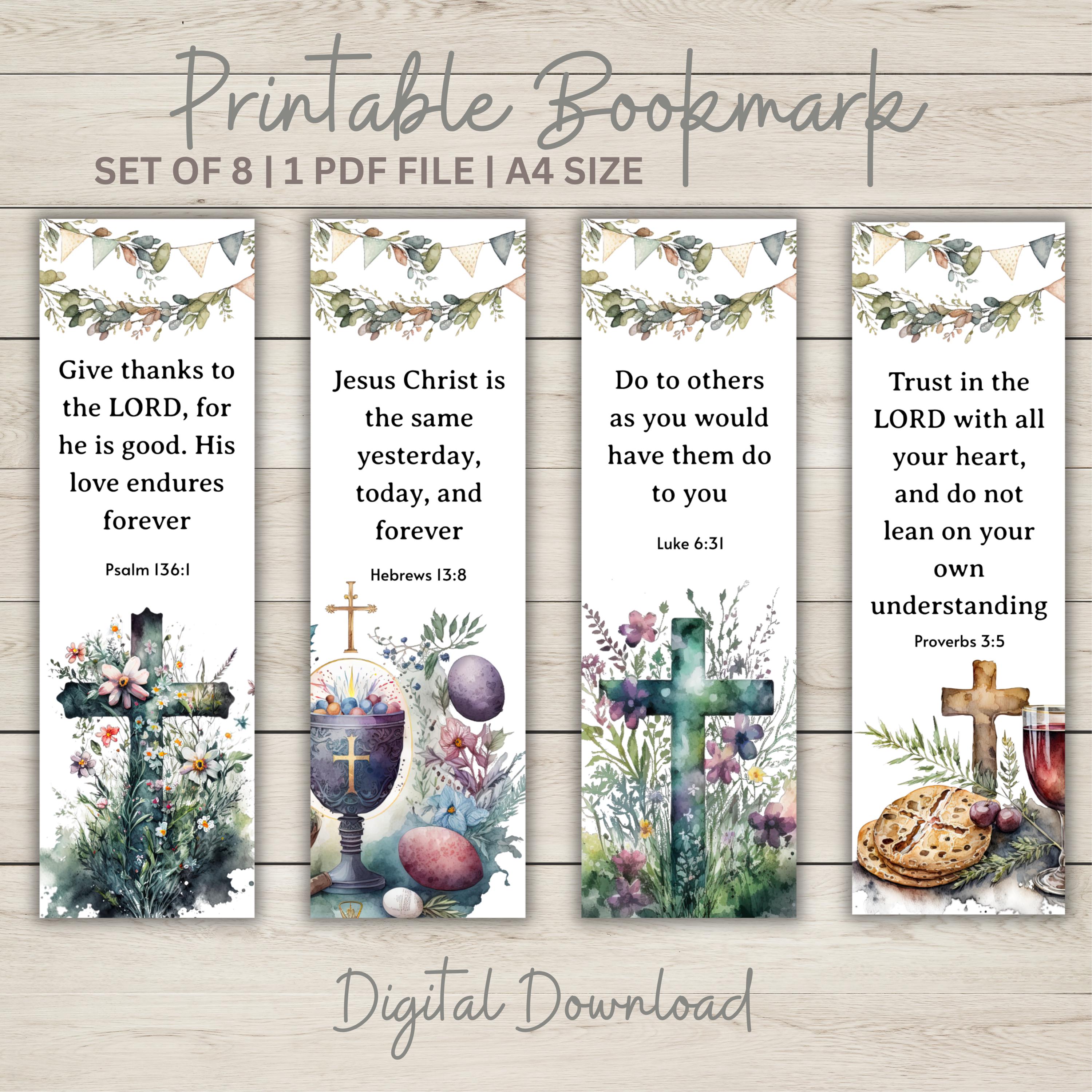 SET OF 8 PRINTABLE Bible Verse Bookmarks - Etsy