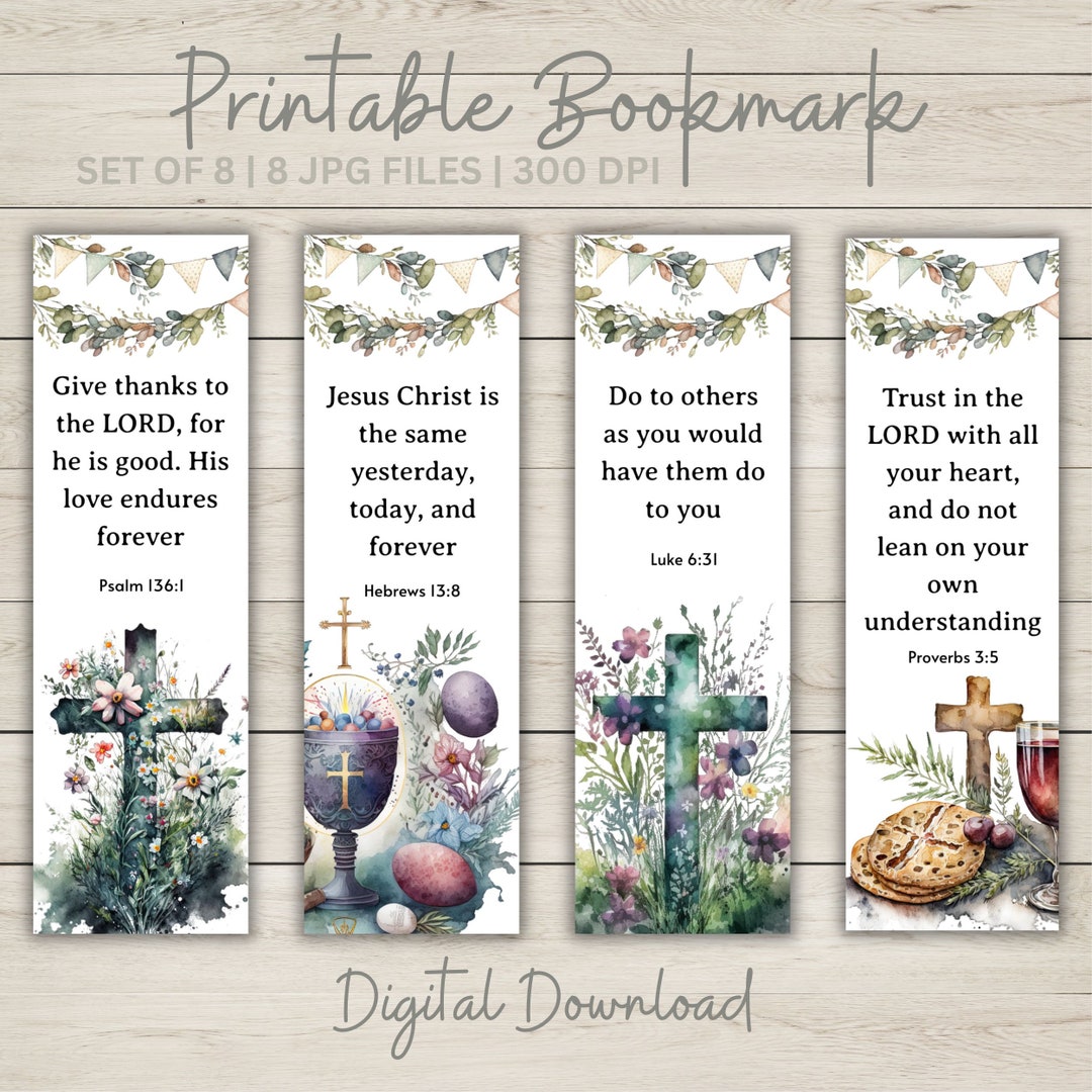 SET OF 8 PRINTABLE Bible Verse Bookmarks - Etsy
