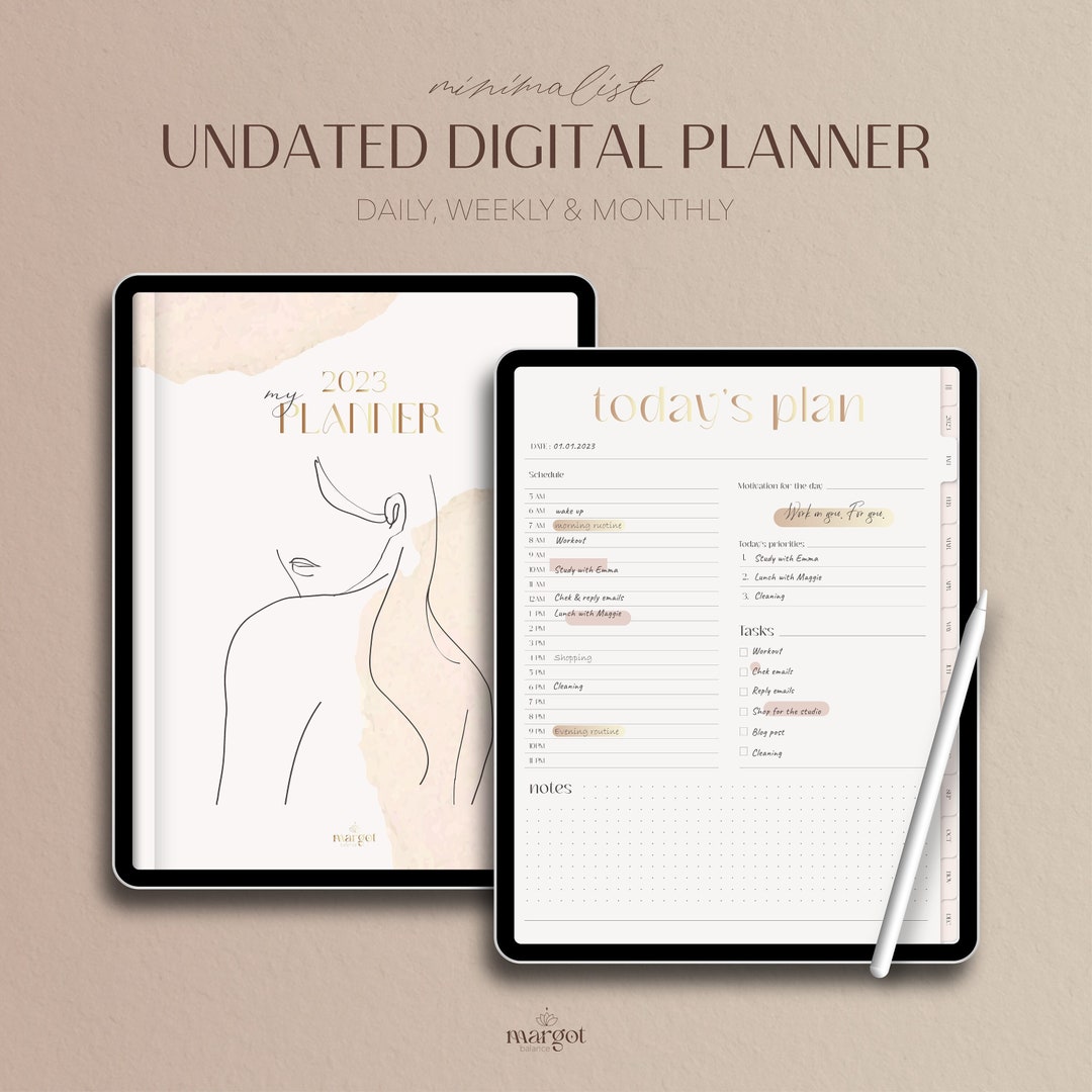 Undated Digital Planner | Goodnotes Notability iPad Digital Planner ...