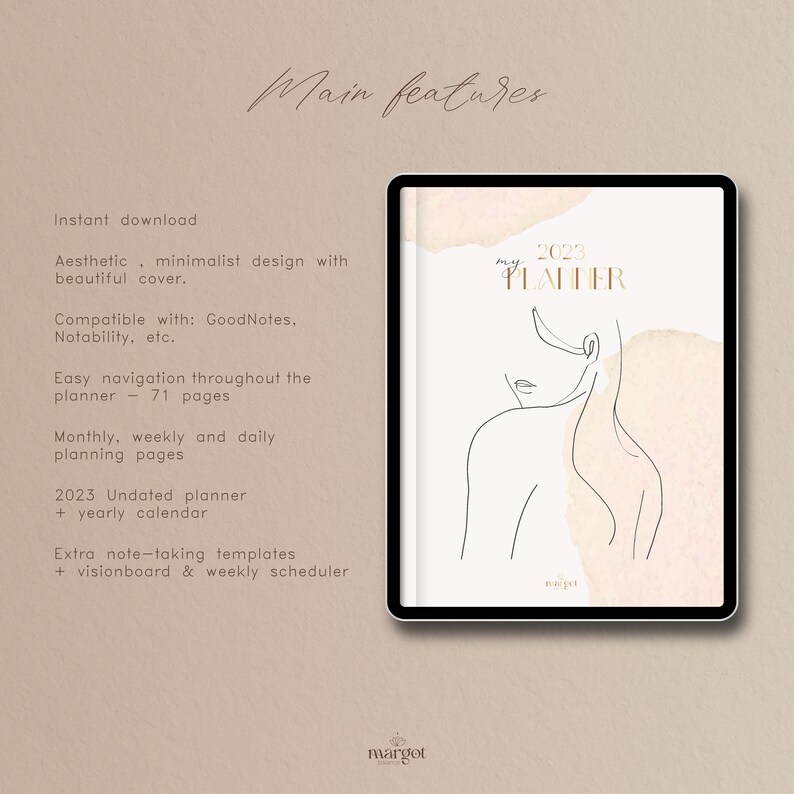 Undated Digital Planner | Goodnotes Notability iPad Digital Planner ...