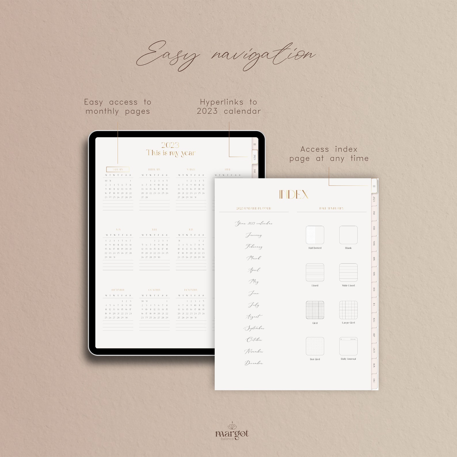 Undated Digital Planner | Goodnotes Notability iPad Digital Planner ...