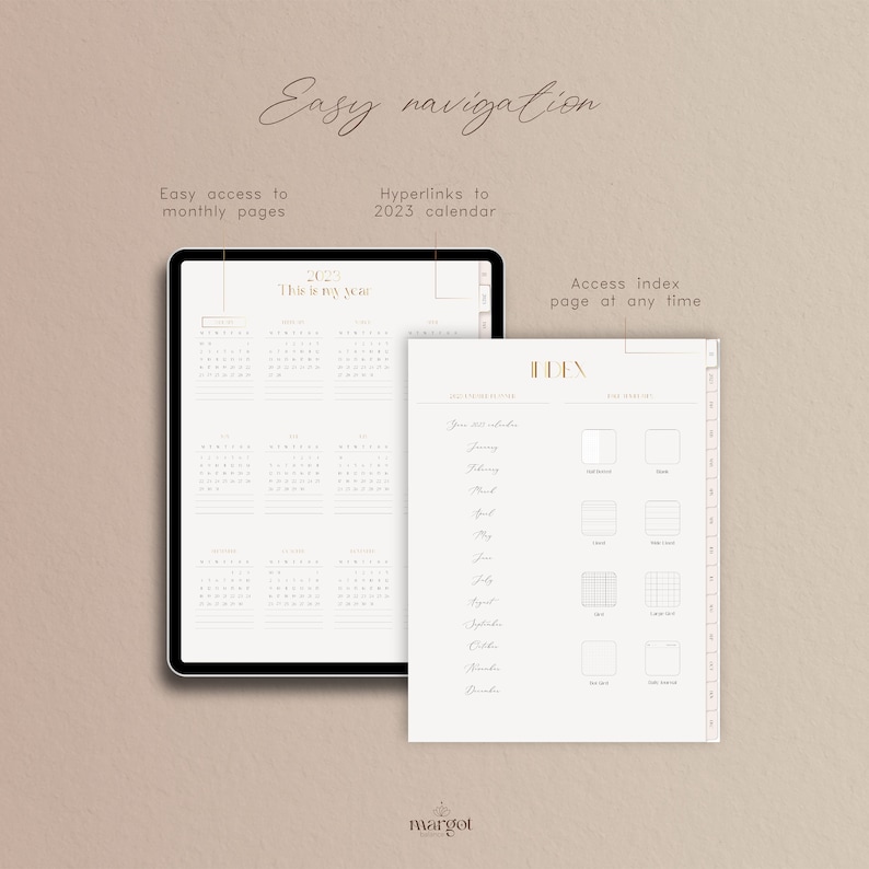 Undated Digital Planner | Goodnotes Notability iPad Digital Planner ...