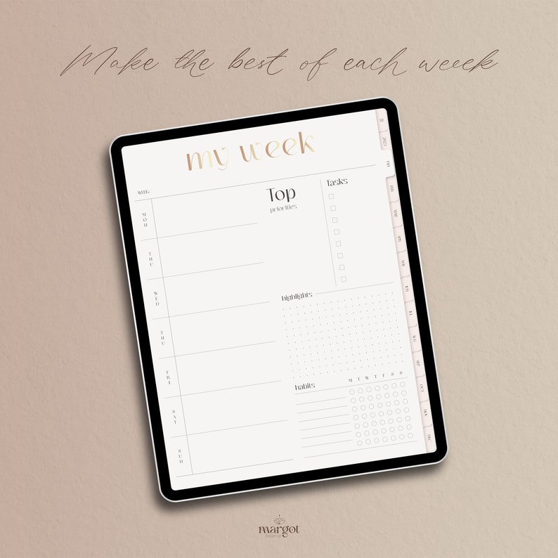 Undated Digital Planner | Goodnotes Notability iPad Digital Planner ...