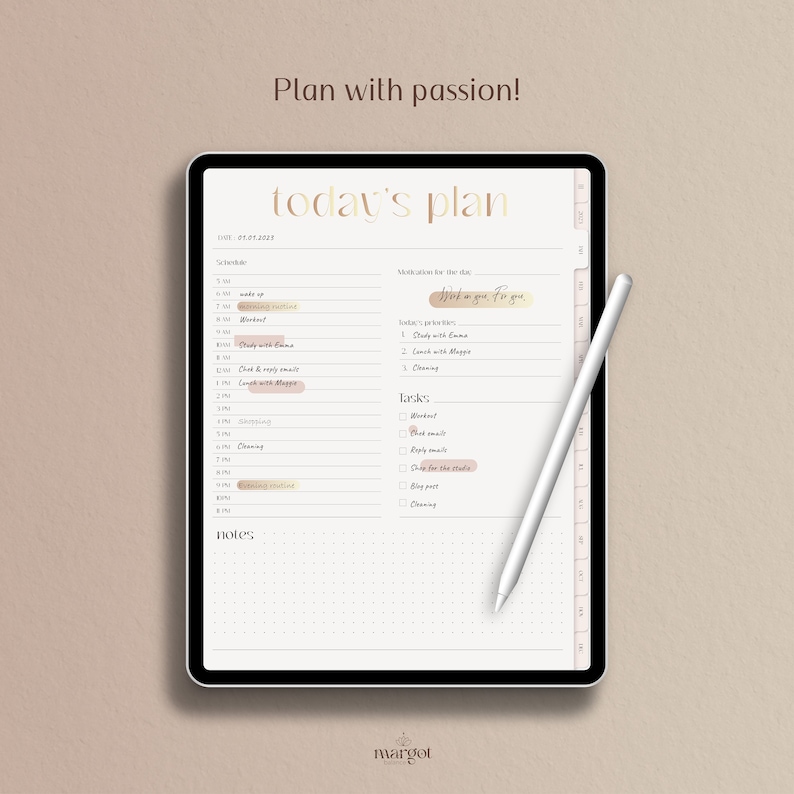 Undated Digital Planner | Goodnotes Notability iPad Digital Planner ...