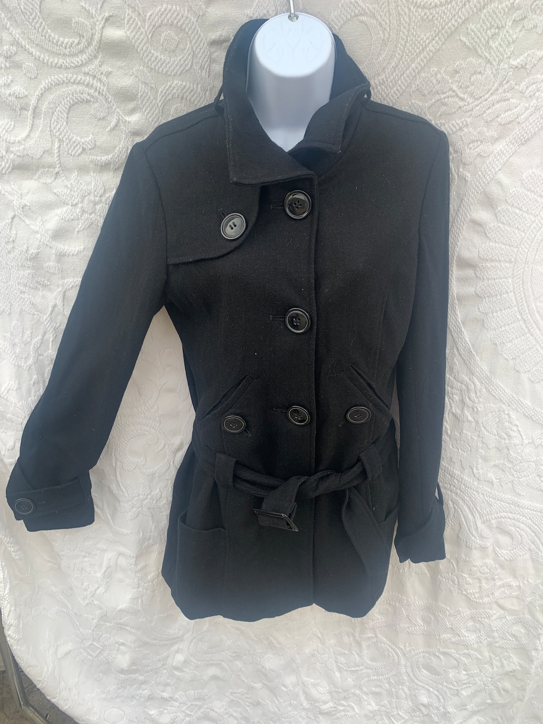 Women's Jacket Mid-thigh Length Black Jacket Women's Peacoat Black - Etsy