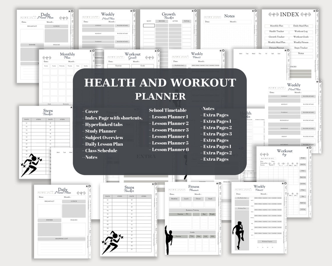 Digital Workout Planner Self Care Planner Weight Loss Planner - Etsy