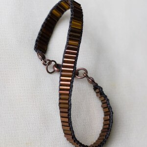 Woven Bugle Bead Bracelet (metalic) - Etsy