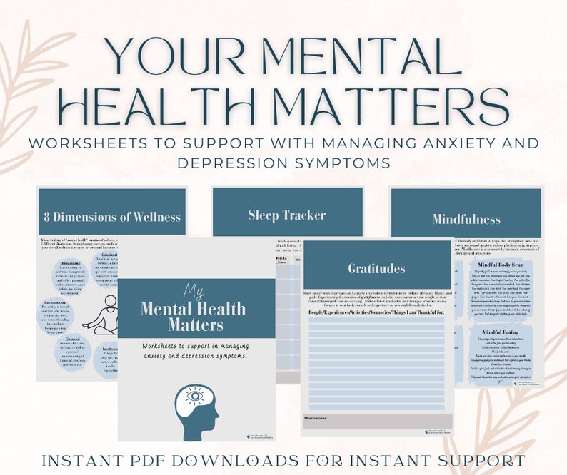 Mental Health Matters: Worksheets to Support With Depression and ...