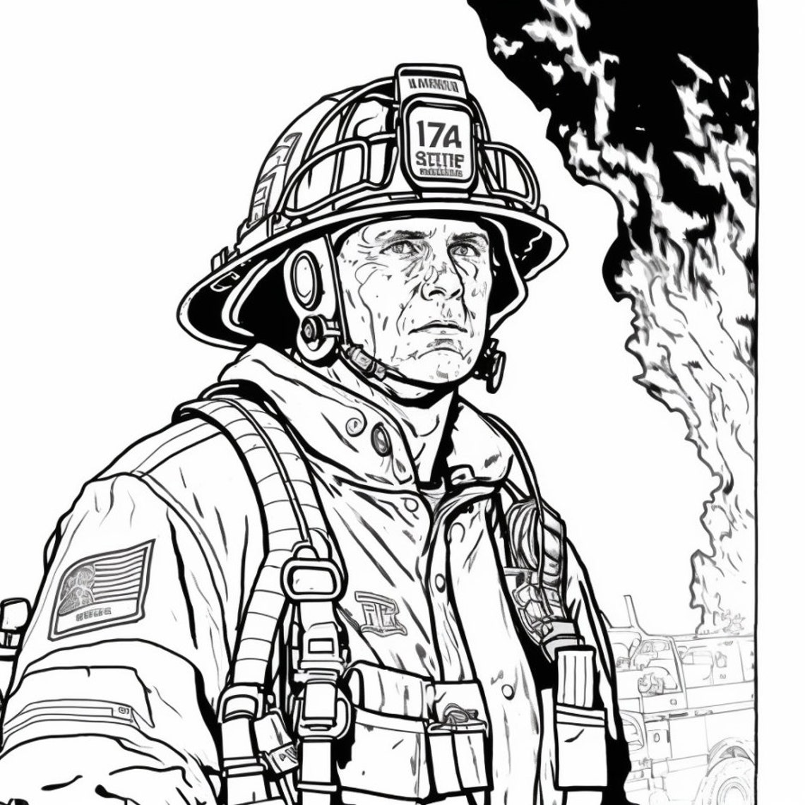 Firefighting Coloring Pages - Etsy
