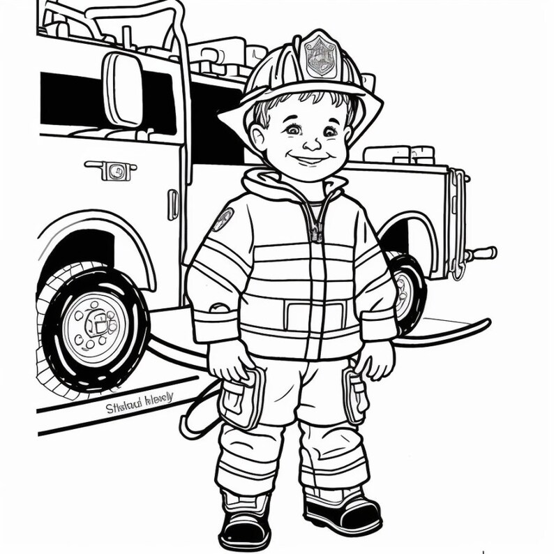 Firefighting Coloring Pages - Etsy