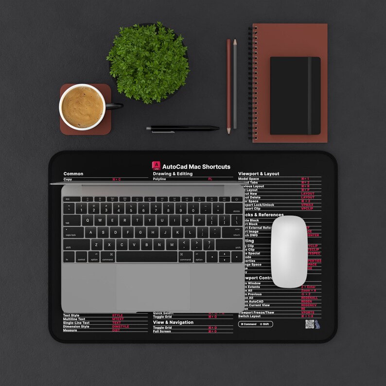 Autocad 105 Shortcuts Mouse Pad, Autocad Cheat Sheet, Coworker Gift ...