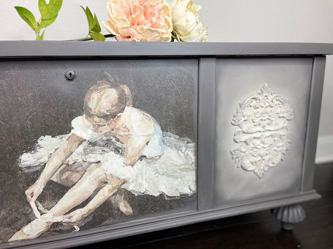 Ballerina Hope Chest – Hand-painted Antique Storage Trunk - Etsy