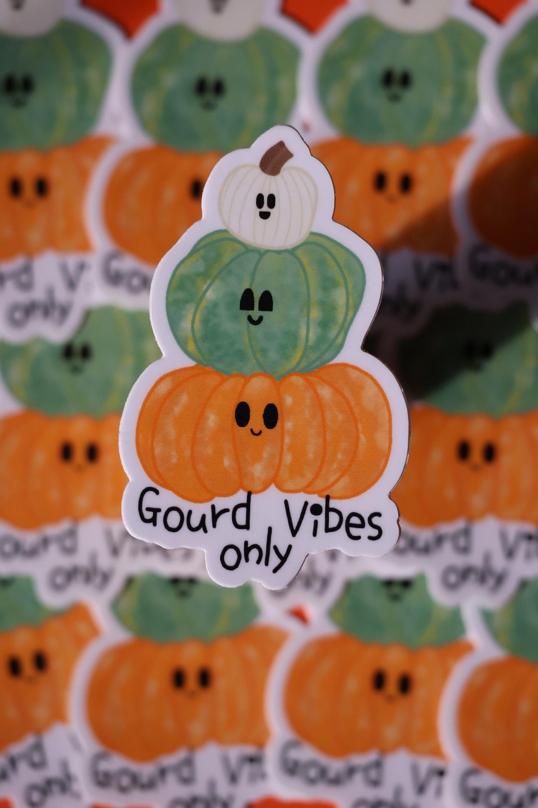 Gourd Vibes Only: Waterproof Fall Sticker for Water Bottles Laptops ...