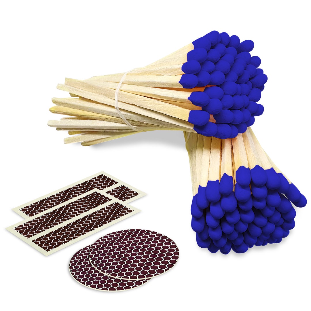 4" Matches - 100 Count of Royal Blue (striking Stickers Included) - Etsy