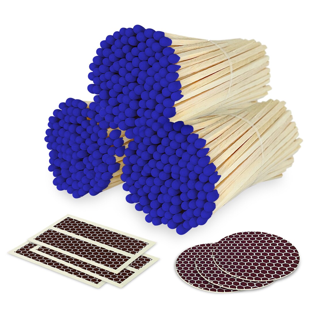 4" Matches - 300 Count of Royal Blue (striking Stickers Included) - Etsy