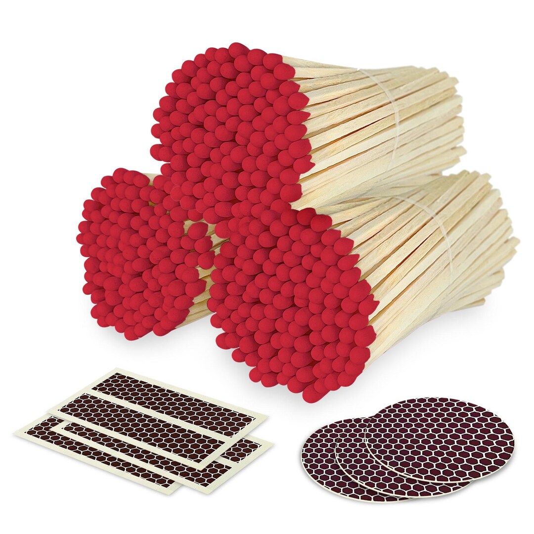 4" Matches - 300 Count of Cherry Red (striking Stickers Included) - Etsy