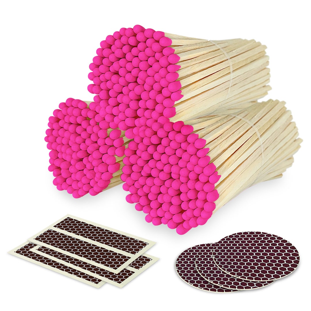 4" Matches - 300 Count of Hot Pink (striking Stickers Included) - Etsy