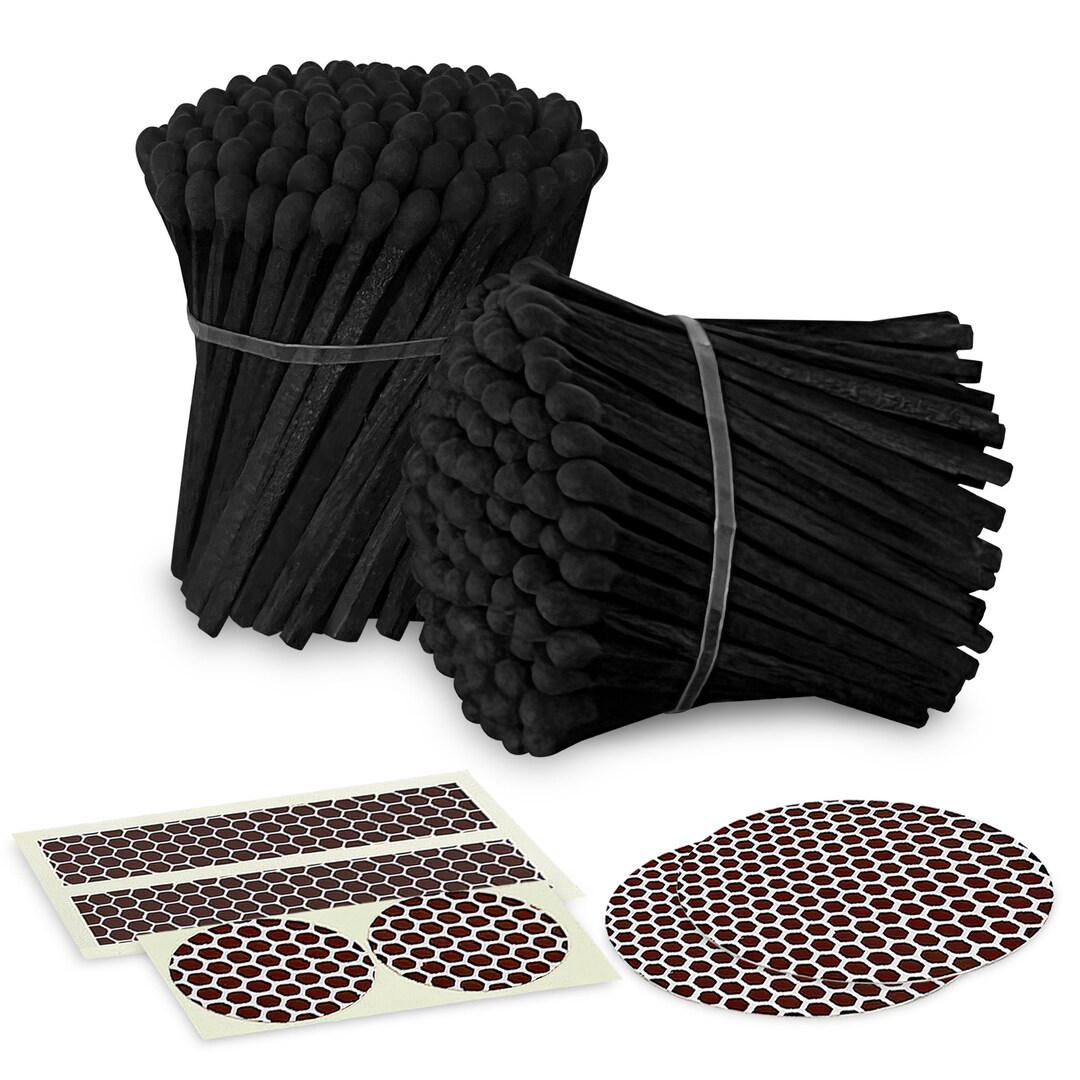 2" Matches - 200 Count of All Black (striking Stickers Included) - Etsy