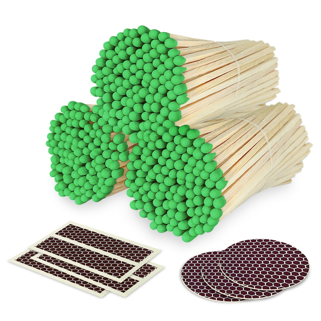 4" Matches - 300 Count of Light Green (striking Stickers Included) - Etsy