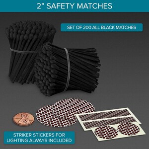 2" Matches - 200 Count of All Black (striking Stickers Included) - Etsy