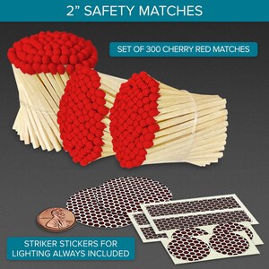 2" Matches - 300 Count of Cherry Red (striking Stickers Included) - Etsy