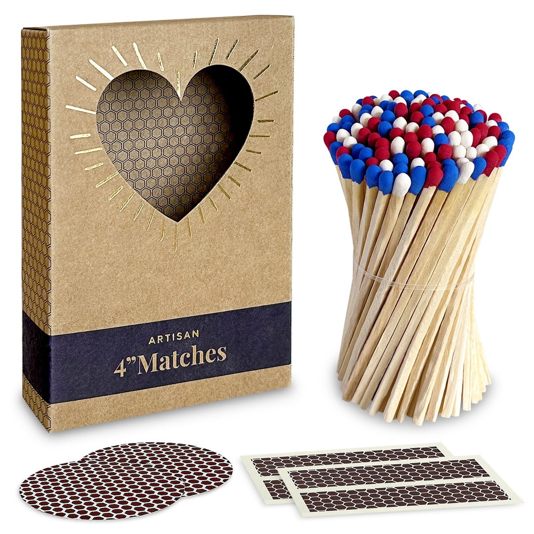 4" Matches - 100 Count of July 4th / Independence Day (striking ...