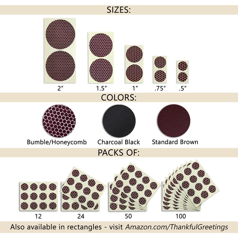 Set of .75” Circle Match Striker Stickers – Bumble Pattern Pre-cut ...