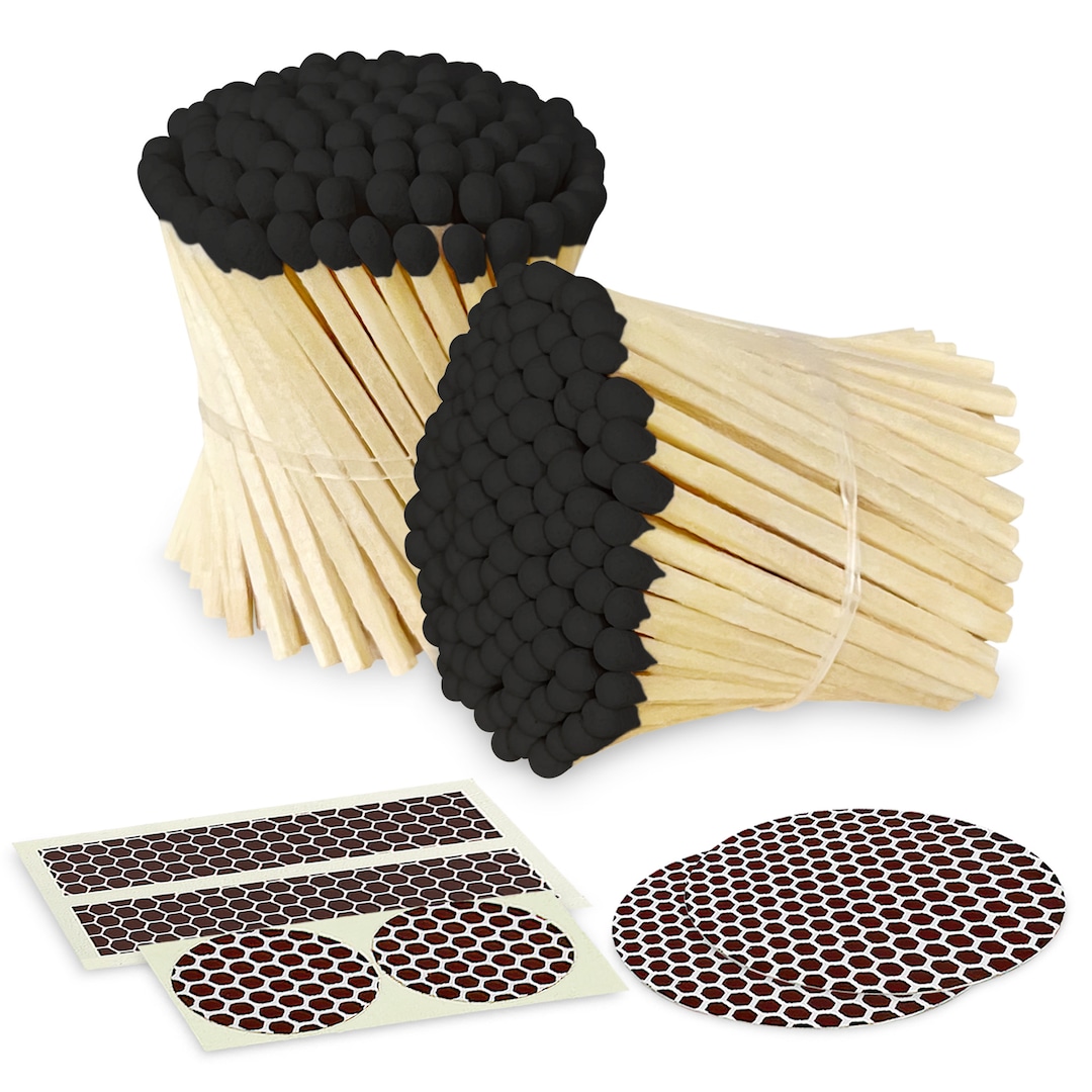 2" Matches - 200 Count of Black (striking Stickers Included) - Etsy