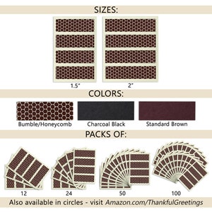 Set of 2"x.5" Brown Stripes Match Striker Stickers Brown Pattern Pre ...