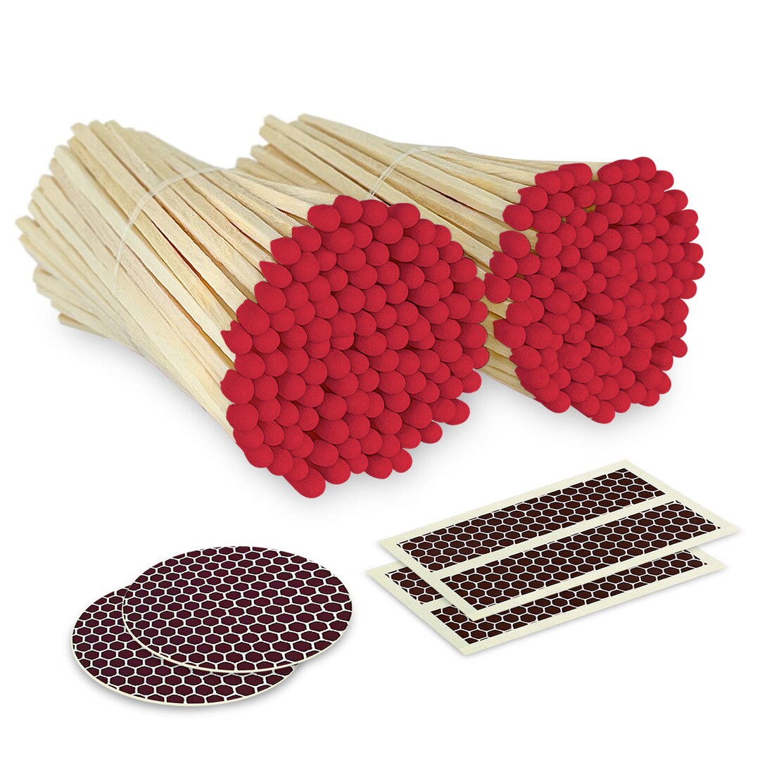 4" Matches - 200 Count of Red (striking Stickers Included) - Etsy