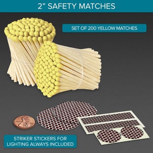 2" Matches - 200 Count of Yellow (striking Stickers Included) - Etsy