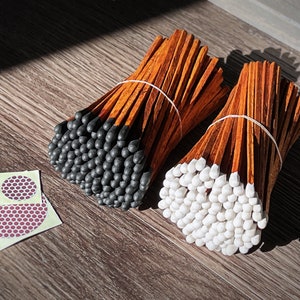 4" Matches - 100 Count of Espresso Style (striking Stickers Included ...