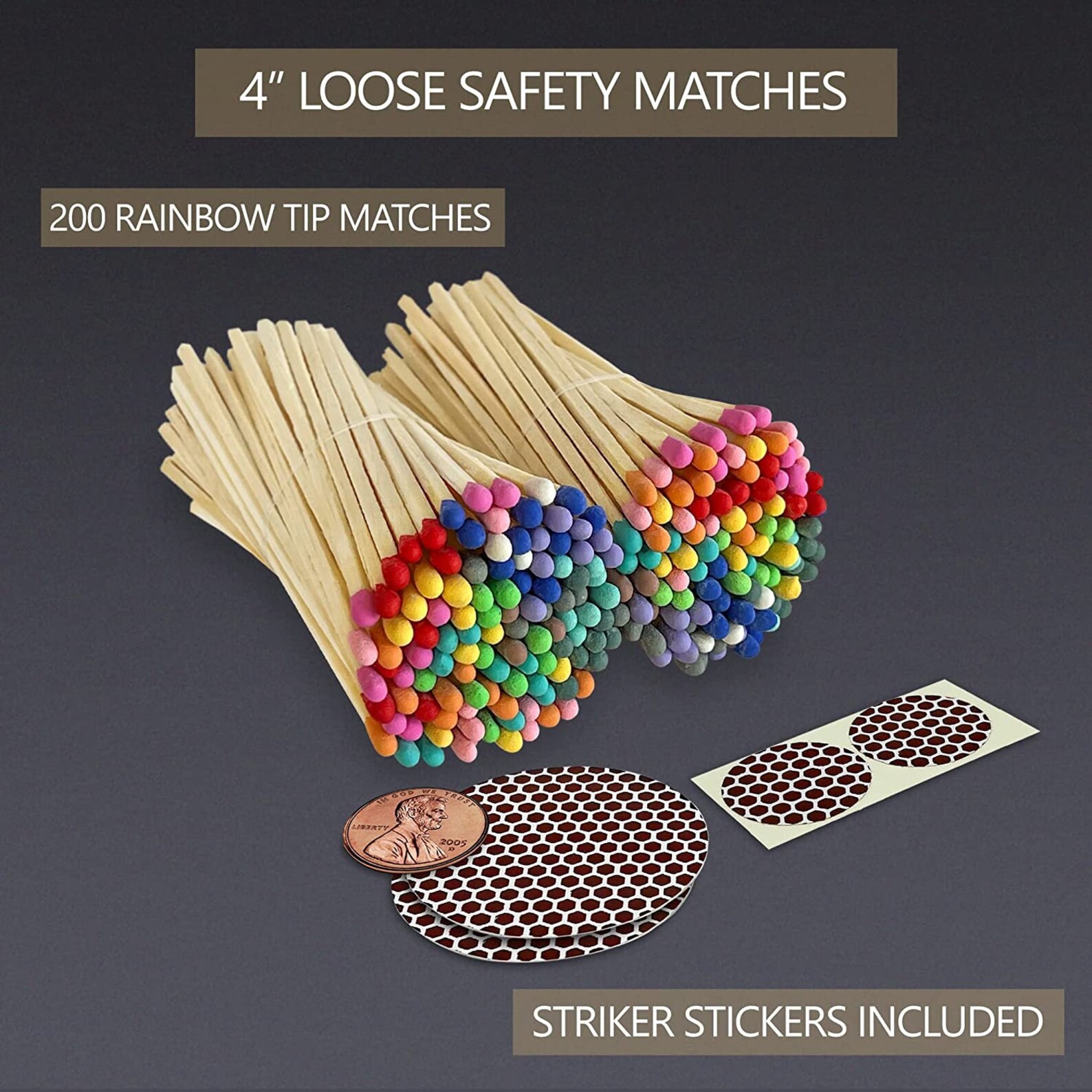 4 Matches 200 Count of Bright Rainbow striking Stickers Included - Etsy