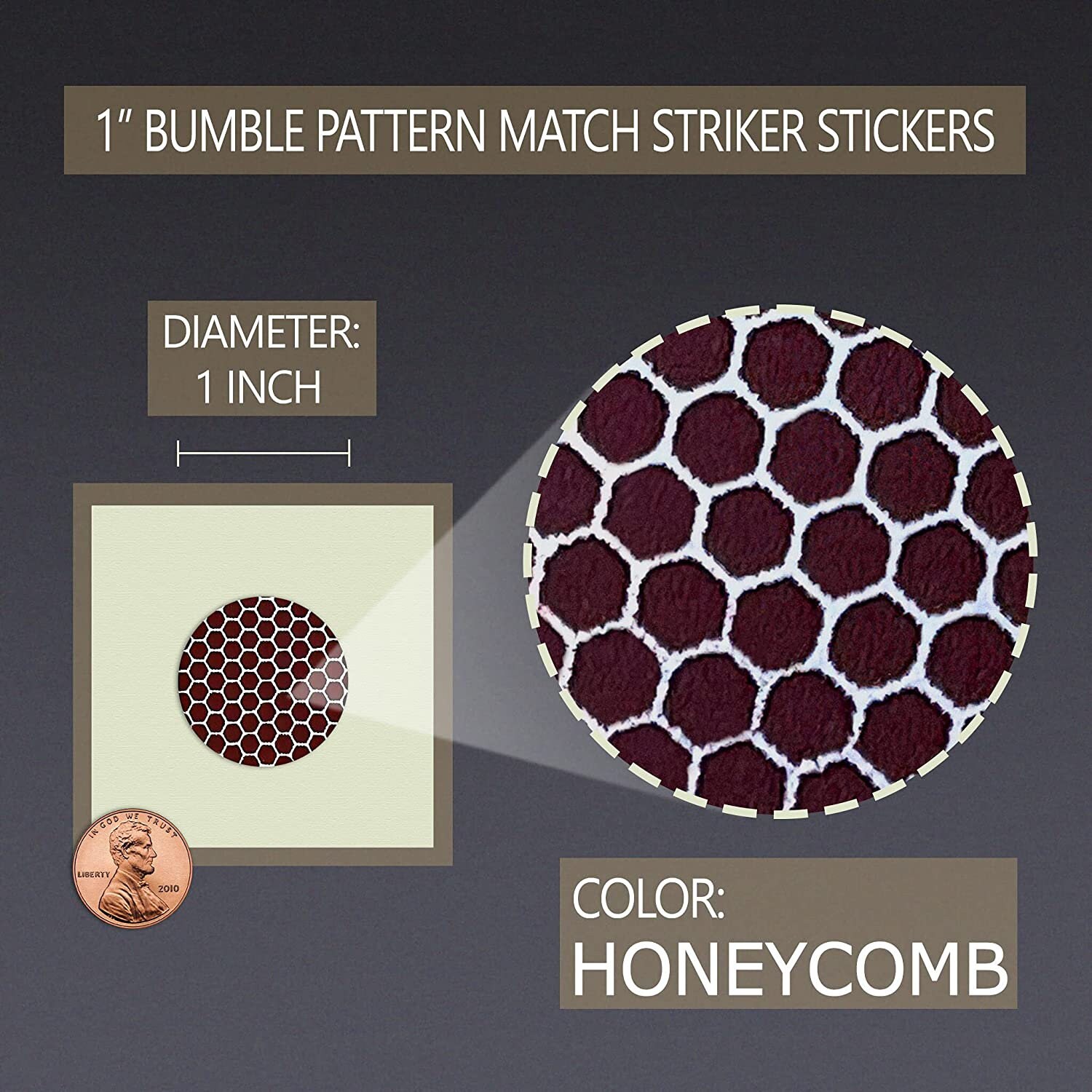 Set of 1 Circle Match Striker Stickers Bumble Pattern Pre-cut Match ...