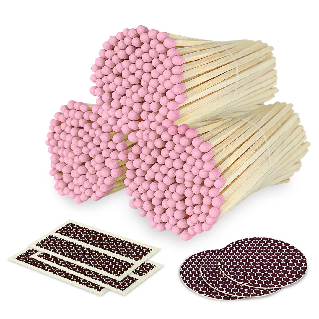4" Matches - 300 Count of Light Pink (striking Stickers Included) - Etsy