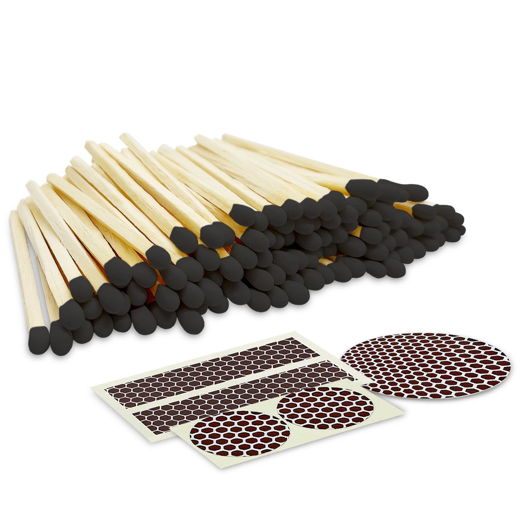 2" Matches - 100 Count of Black (striking Stickers Included) - Etsy