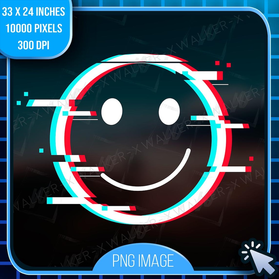 Glitched Smile - Clipart (PNG Digital Download) - Etsy