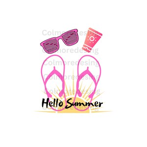 Hello Summer Flops, Sunglasses, and Sunscreen, Sunglasses With Flamingo ...