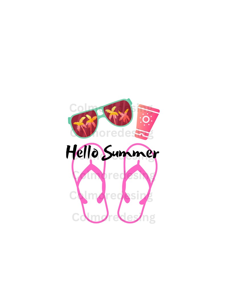 Hello Summer Flops, Sunglasses, and Sunscreen, Sunglasses With Flamingo ...