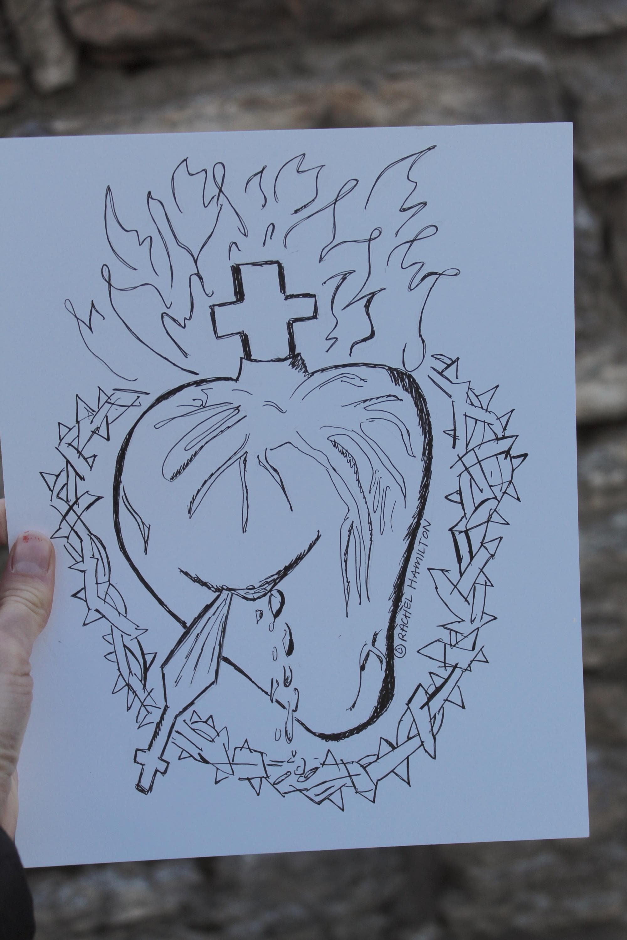 Sacred Heart Coloring Sheet | Catholic Coloring Sheet | Kids Coloring ...
