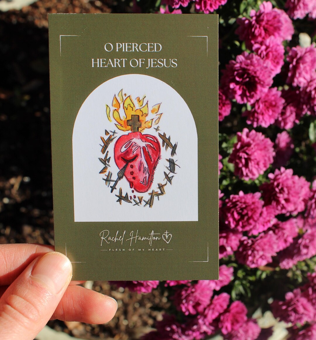 Scared Heart of Jesus Prayer Card Original Catholic Prayer Card - Etsy
