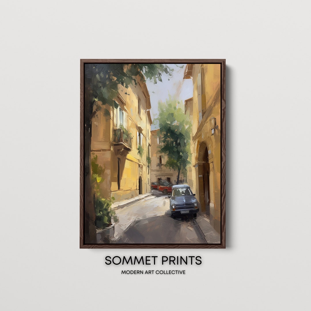 French Street Cityscape Painting | Neutral Aix-en-provence Oil Prints ...