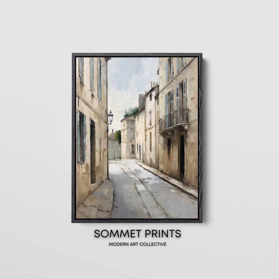 French Scenery Painting | Modern Bordeaux Decor | Downloadable ...