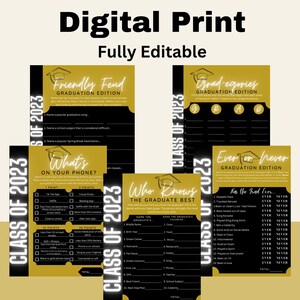 Editable 2023 Graduation Party Games Bundle 5 Graduation 1 - Etsy