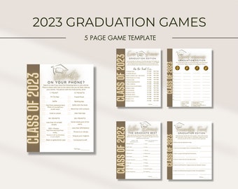 Editable 2024 Graduation Party Games Bundle, 5 Graduation 1 Sided ...