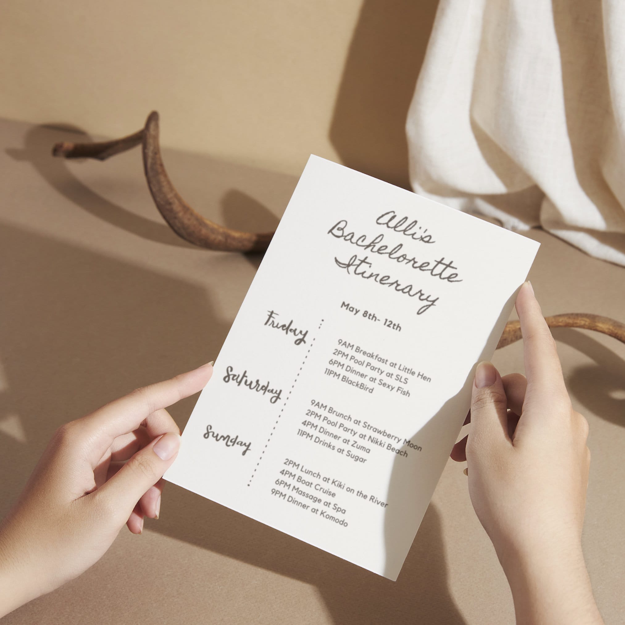 Editable and Printable Bachelorette Weekend Simple Design1-pager ...