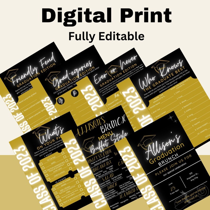 Editable 2023 Graduation Bundle Printable Graduation Bundle - Etsy